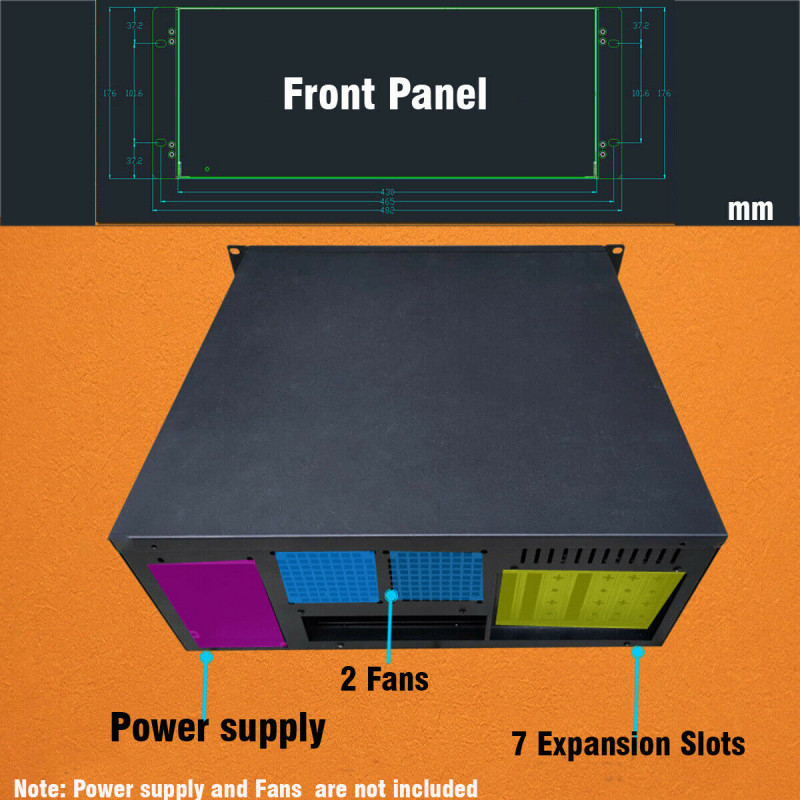 4U Rack mount Industrial Server/Computer Case with Fan