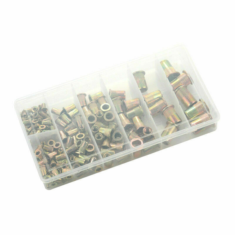 165 PCs Carbon Steel Rivet Nut Kit Metric Rivnut Nutsert M3 M4 M5 M6 M8 ...