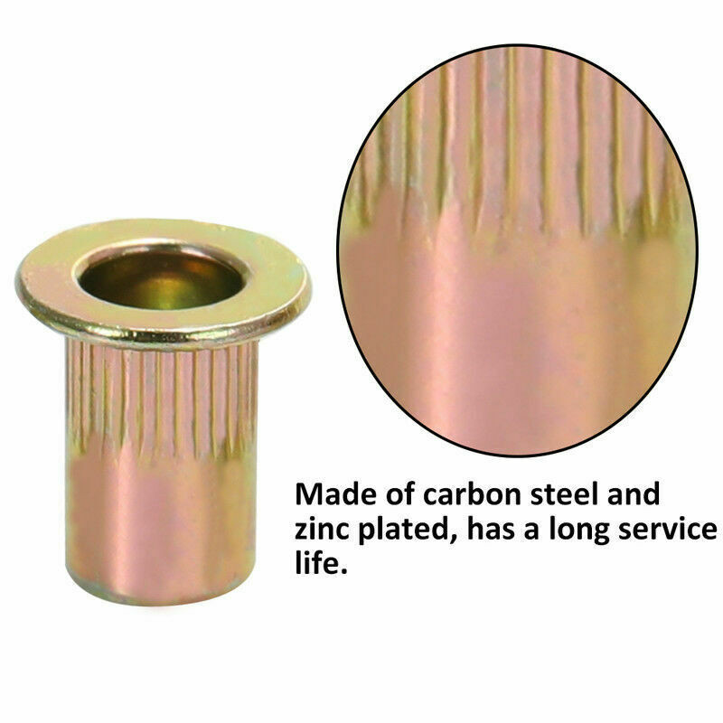 165 PCs Carbon Steel Rivet Nut Kit Metric Rivnut Nutsert M3 M4 M5 M6 M8 ...