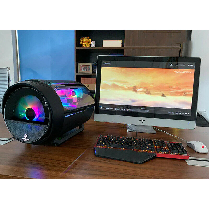 Space Capsule Design MATX ITX Desktop Case Round USB3.0 PC Gaming ...