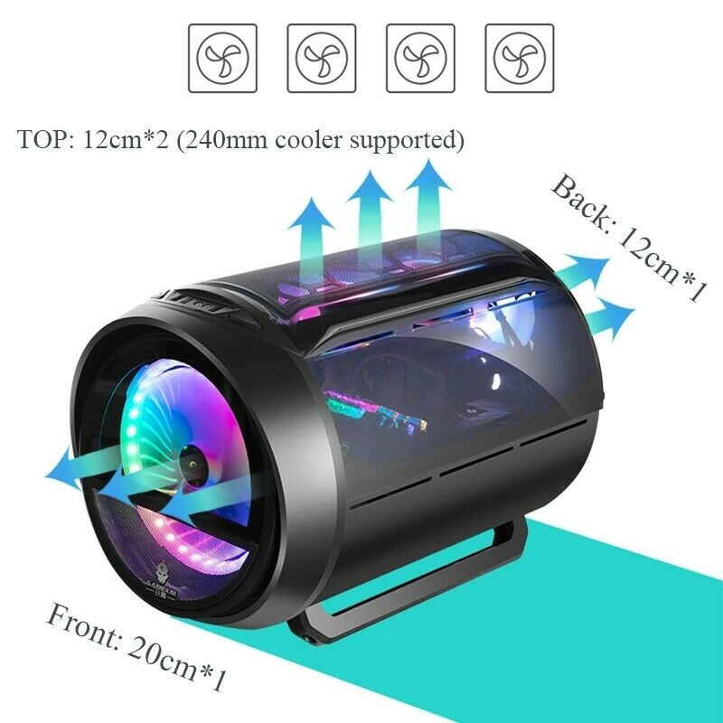 Space Capsule Design MATX ITX Desktop Case Round USB3.0 PC Gaming ...