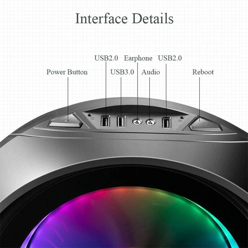 Space Capsule Design MATX ITX Desktop Case Round USB3.0 PC Gaming ...