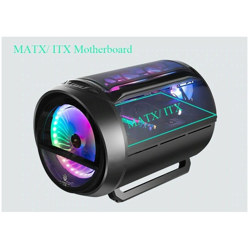 Space Capsule Design MATX ITX Desktop Case Round USB3.0 PC Gaming ...
