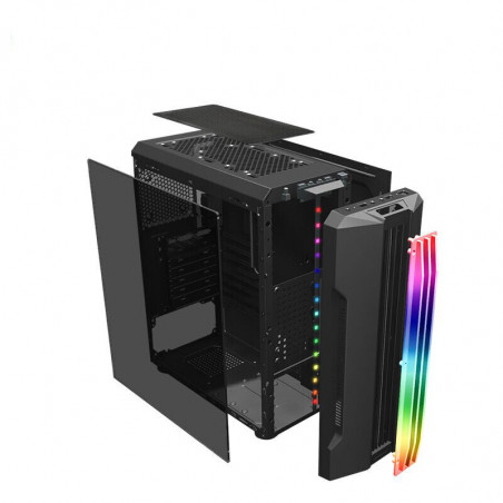 Black RGB light PC Case ATX M-ATX Mid-Tower Gaming Computer Case ...