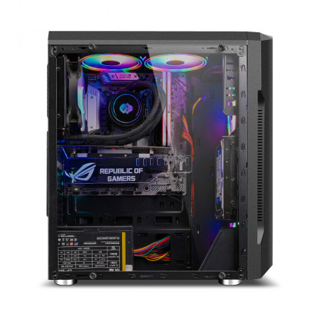 Black RGB light PC Case ATX M-ATX Mid-Tower Gaming Computer Case ...