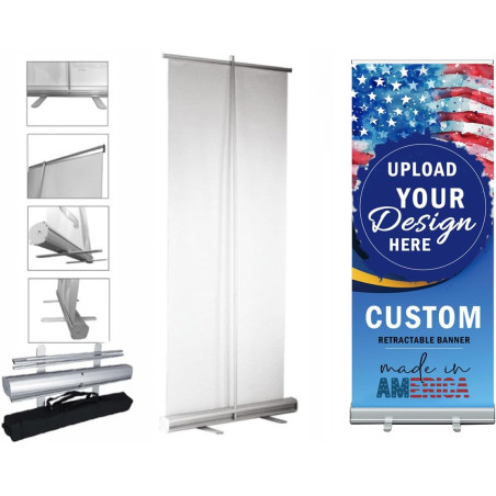 AOK Aluminum Retractable Banner 31x78 inch, Full Color, Conference ...