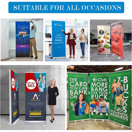 AOK Aluminum Retractable Banner 31x78 inch, Full Color, Conference ...