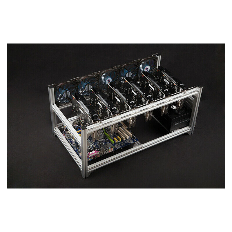 6GPU Mining Rig Frame Only Equipment Aluminum Stackable For Bitcoin ...