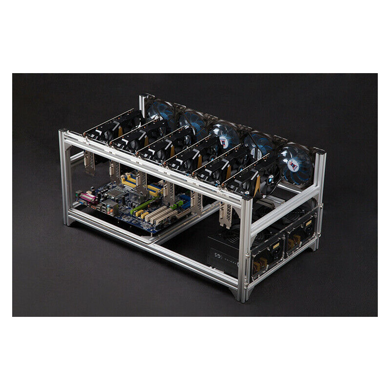 6GPU Mining Rig Frame Only Equipment Aluminum Stackable For Bitcoin ...