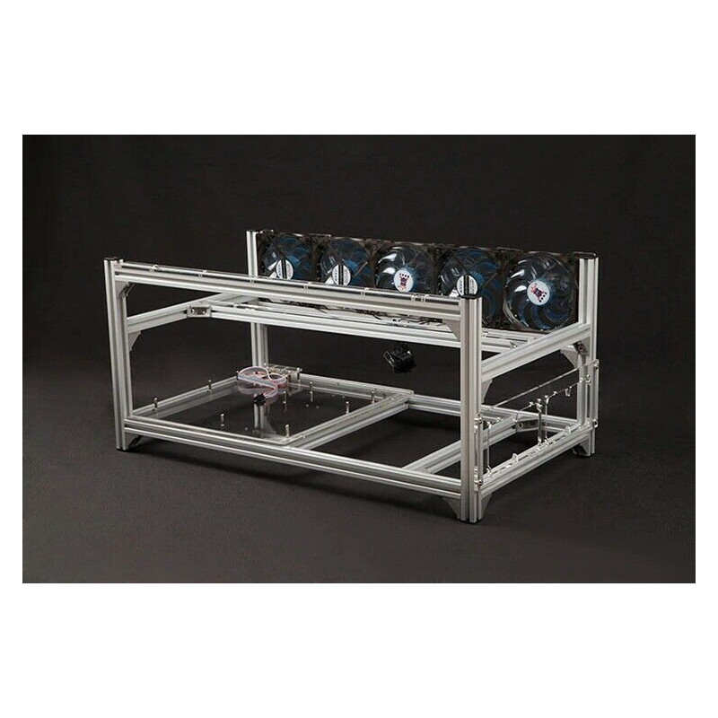 6GPU Mining Rig Frame Only Equipment Aluminum Stackable For Bitcoin ...