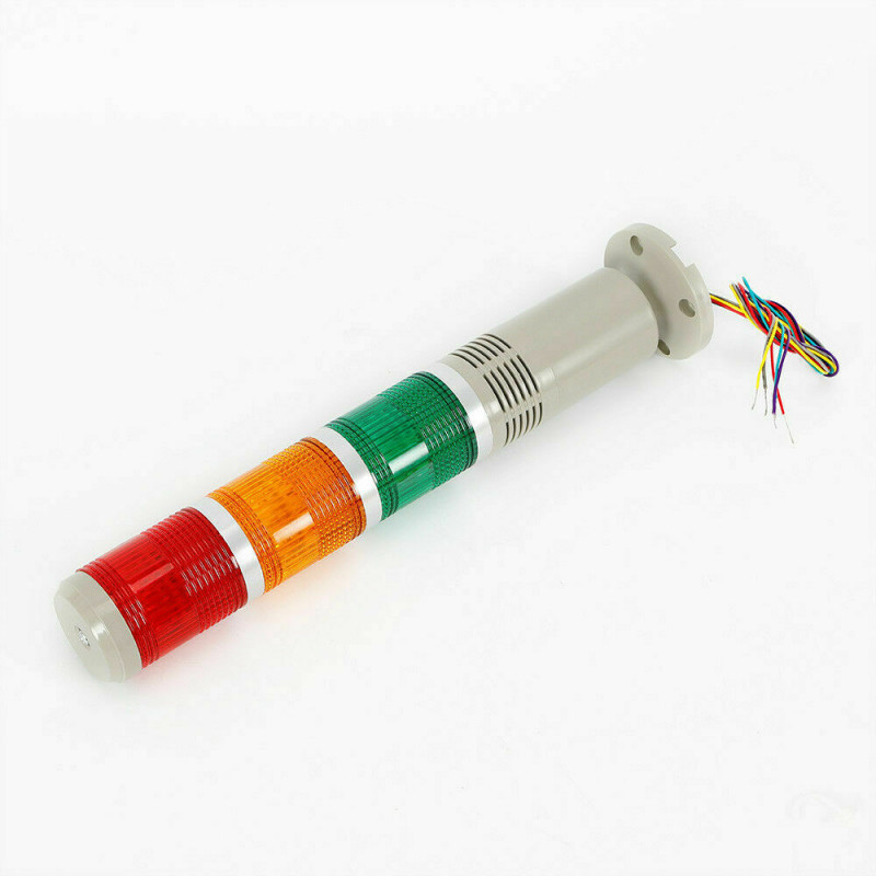 LED Multilayer Signal Tower Buzzer Alarm Warning Light 24VDC Red+Yellow ...
