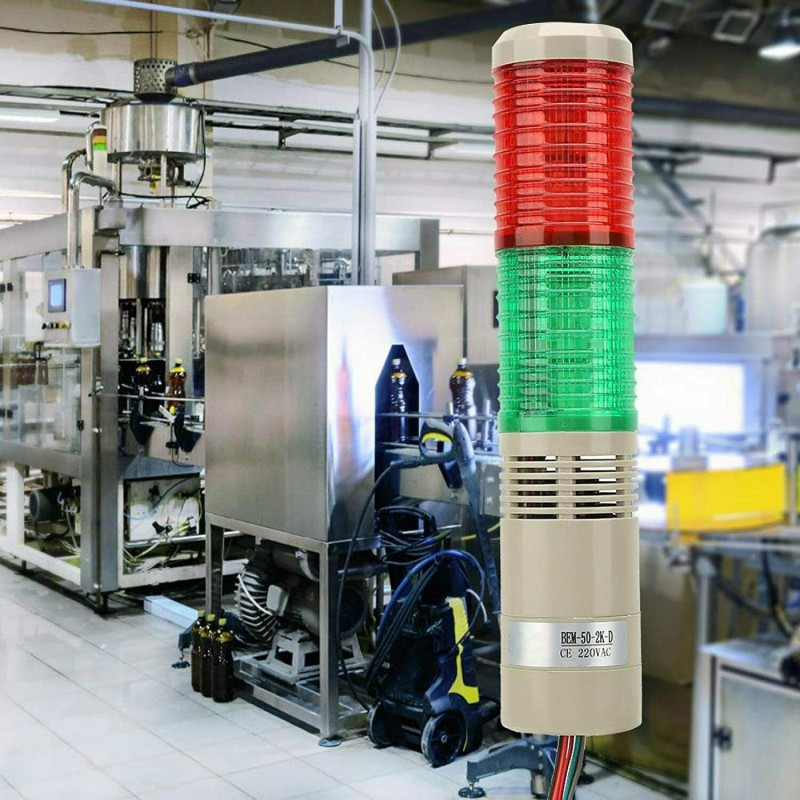 2-Layer Industrial Signal Light Column LED Alarm Tower Lamp Light Flash ...