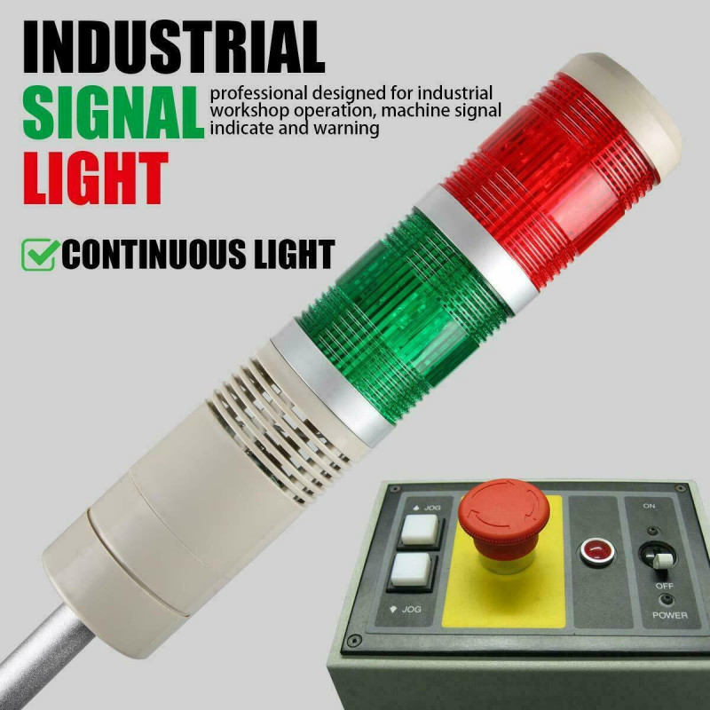 2-Layer Industrial Signal Light Column LED Alarm Tower Lamp Light Flash ...