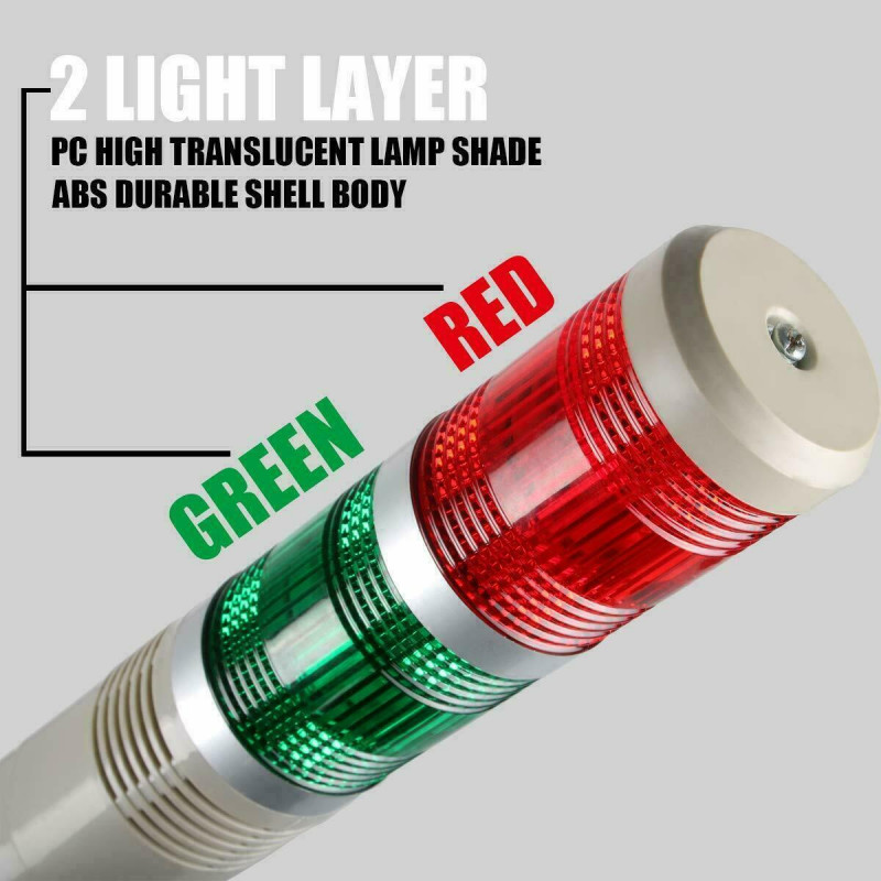 2-Layer Industrial Signal Light Column LED Alarm Tower Lamp Light Flash ...
