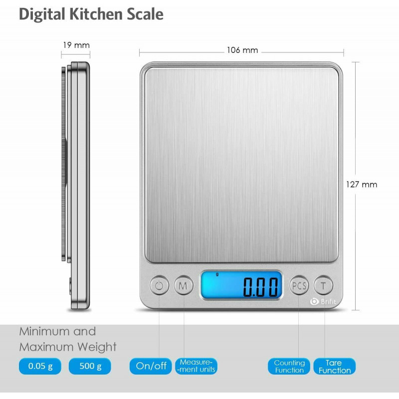 Digital Scale 2000g x 0.1g Jewelry Gold Silver Coin Gram Pocket Size ...