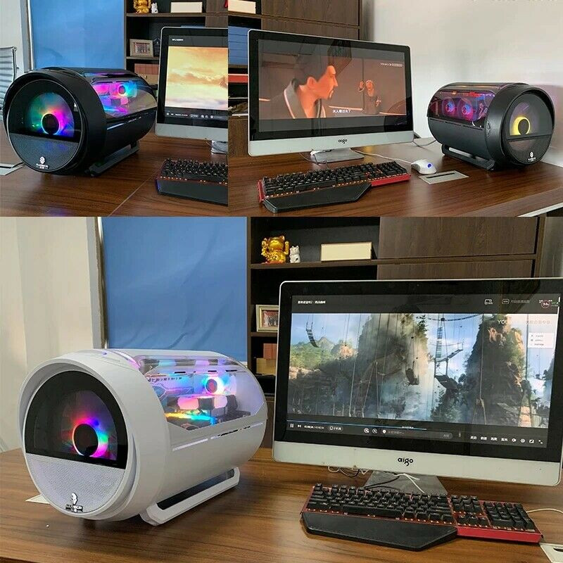 Space Capsule Design MATX ITX Desktop Case USB3.0 PC Gaming Computer ...