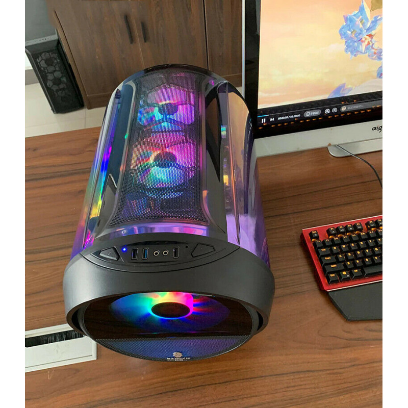 Space Capsule Design MATX ITX Desktop Case USB3.0 PC Gaming Computer ...