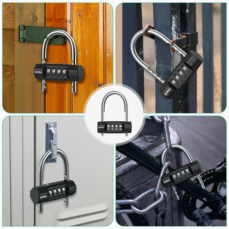Outdoor 4-Digit Dial Combination Lock Padlock Password Travel School ...